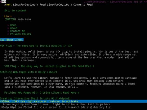 Best Text Based Web Browsers For Linux Linuxfordevices