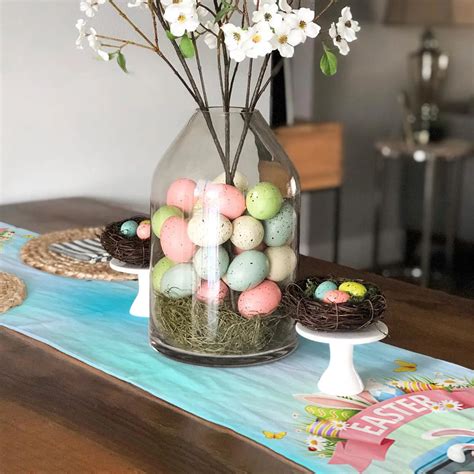 Easter Bunny Egg Truck Daisy Table Runner Wedding Decor Table Cover