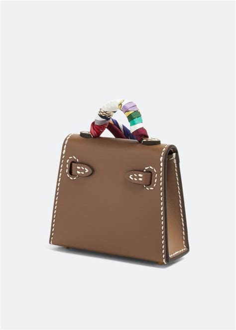 Hermès Pre Loved Micro Mini Kelly Twilly Bag Charm For Women Grey In