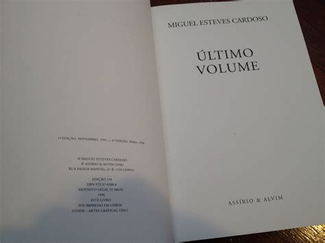 Livraria da Lapa Miguel Esteves Cardoso Último volume