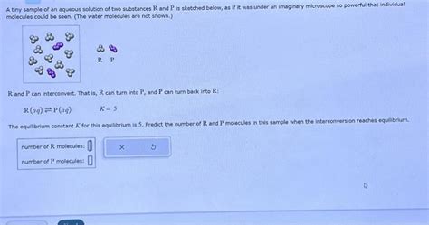 solved a tiny sample of an aqueous solution of two