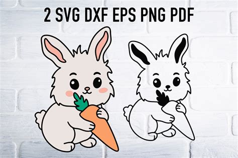 Cute Bunny Color Vector Graphic Easter Graphic By Anny White