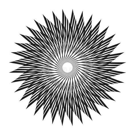 Geometric Abstract Pattern Sharp Black Radial Lines Hypnotic Spiral
