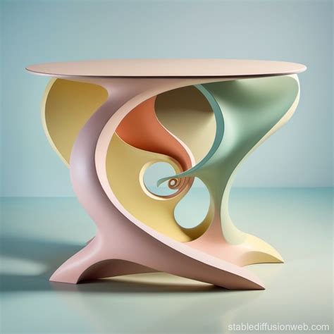 Table With Complex Pastel Colors And Shape Stable Diffusion Online