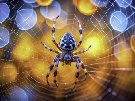 A Colorful Minimalist Masterpiece Intricate Spider Web Art Captured In Stunning Macro