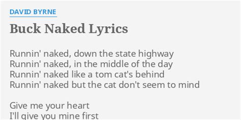 BUCK NAKED LYRICS By DAVID BYRNE Runnin Naked Down The