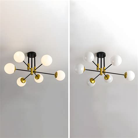 Modern Simple Ceiling Light Ball Shape Ceiling Lamp With Glass Shade For Bedroom 110v 120v 6
