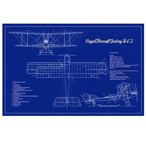 Raf Be2 Blueprint Airplane Wall Poster Aviation Art Aviation T