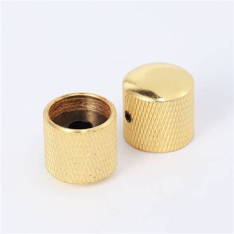 Pbpbox 2pcs Guitar Volume Knobs Metal Golden Tone Control Knob For
