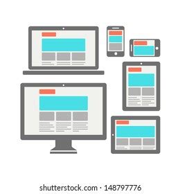 Responsive Web Design Different Devices Stock Vector Royalty Free Shutterstock