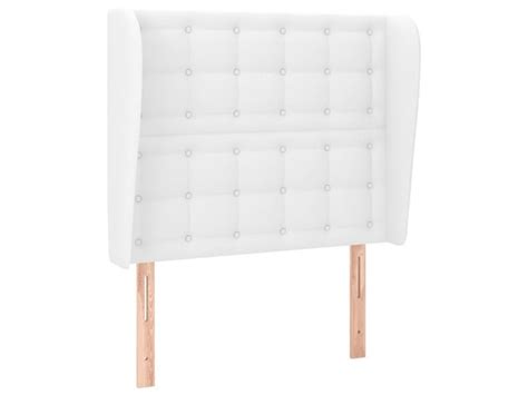 Tête De Lit Avec Oreilles Blanc 103x23x118 128 Cm Similicuir Conforama