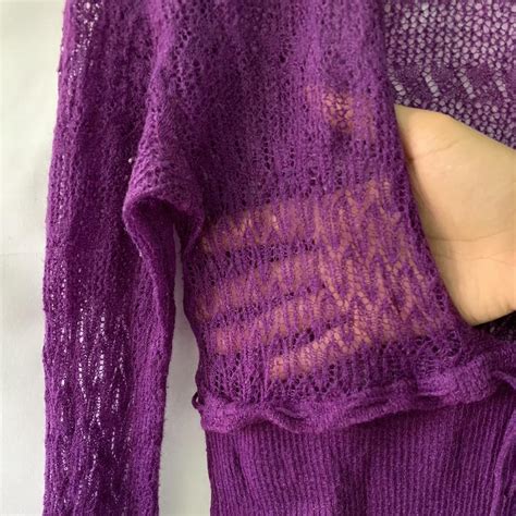 Dark Purple See Through Pull With A Lacet Depop