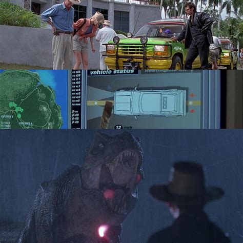 Jurassic Park Vehicle Headlights Are On At The Start Of The Tour