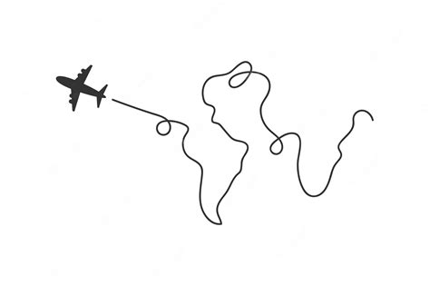 Premium Vector Airplane Line Icon Airplane Flight Around The World