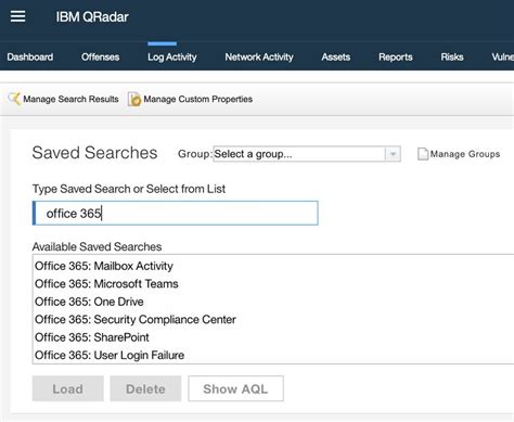 Office 365 Dashboard Qradar