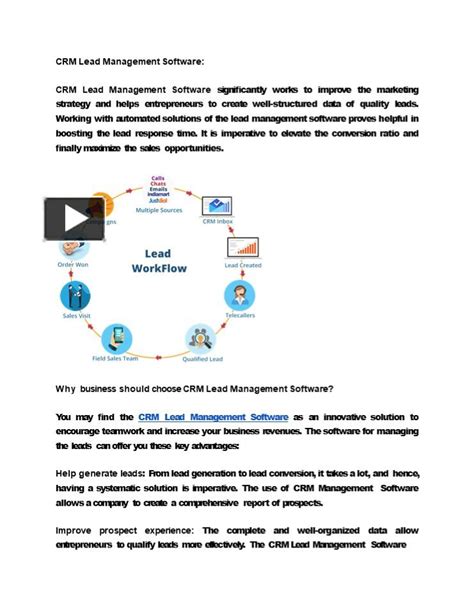 PPT CRM Lead Management Software PowerPoint Presentation Free To Download Id C Nzc M