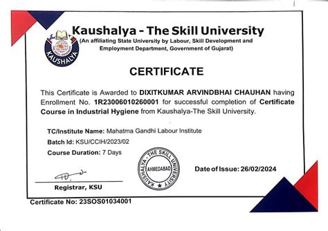 Dixit Chauhan On Linkedin Skillenhancement Ccih Industrialhygiene Ksu Mgli 10 Comments