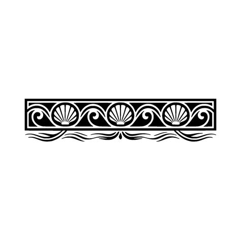Elegant Black Shell Border On White Geometric And Decorative 67208610