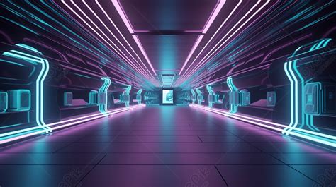 3d 렌더링된 쇼핑 제품은 네온 불빛으로 미래의 터널을 밝힙니다 쇼핑 카트 배경 불빛 배경 전자상거래 웹사이트 배경 이미지 Hd 쇼핑 카트 불빛 전자상거래 웹