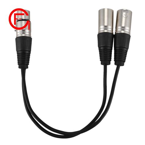 อะแดปเตอร์สายเคเบิ้ล 3pin Xlr Female Jack To Dual 2 Male Plug Y 1 ฟุต