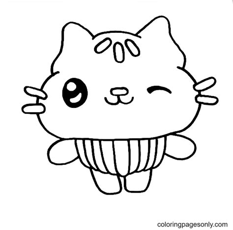 Cakey Cat Gabbys Dollhouse Coloring Page Free Printable Coloring Pages