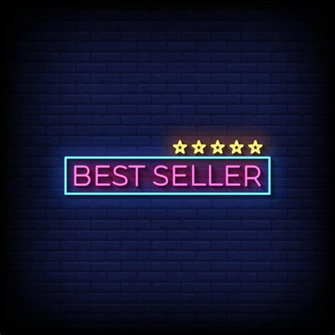 Best Seller Neon Sign With Brick Wall Background 49103731 Vector Art At