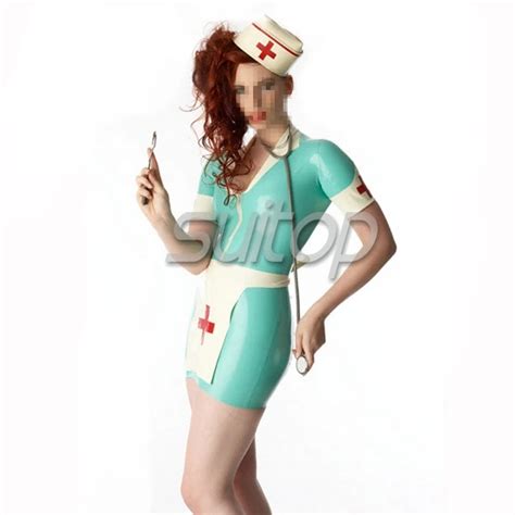 Rubber Nurse Sets Latex Uniforms Lady Dress Medical Costumes Cosplay