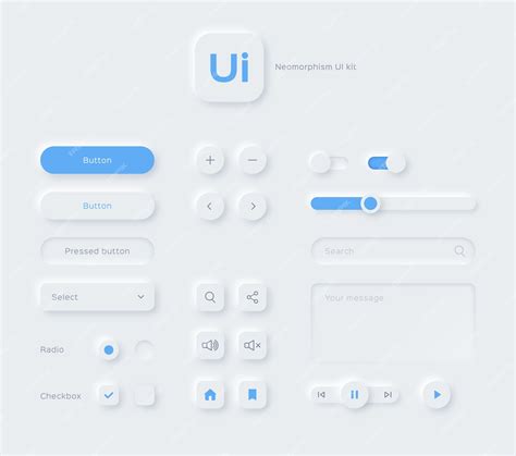 Premium Vector Neomorphic Ui Kit Neomorphism Style Design Elements