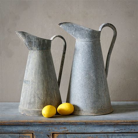 Vintage French Zinc Jugs Baran De Bordeaux French Antiques And Interiors