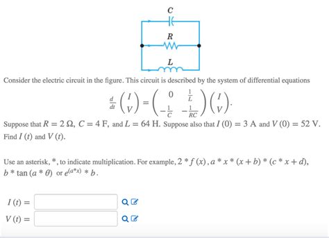 Solved Consider The Electric Circuit In The Figure This