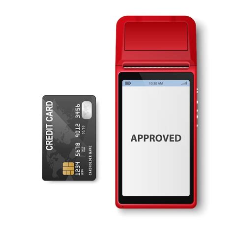 Premium Vector Vector 3d Red Nfc Payment Machine And Credit Payment Card Isolated Wifi