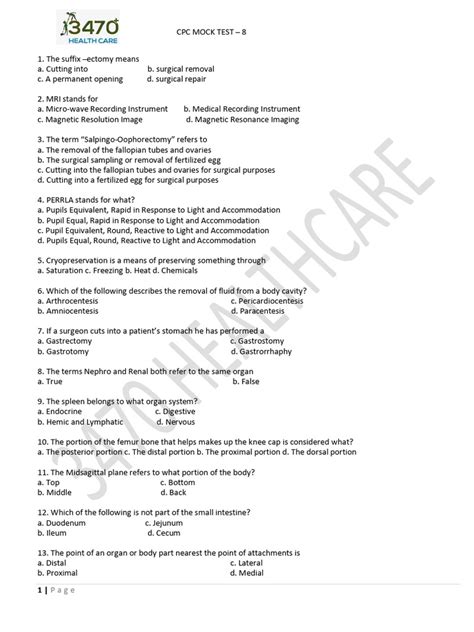Mocktest Question 8 Pdf Artificial Cardiac Pacemaker Surgery