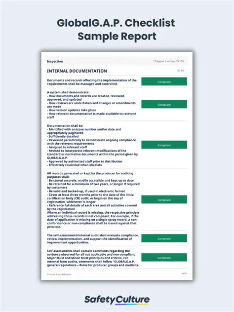 Free Global Gap Checklists Pdf Safetyculture