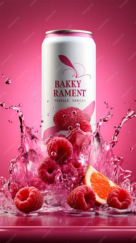 Premium Photo Website Layout Raspberry Fizz Packaging With A Red And