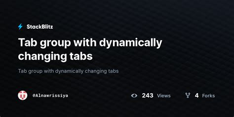 Tab Group With Dynamically Changing Tabs Stackblitz