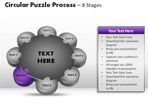 Circular Puzzle Process Stages Powerpoint Slides PowerPoint Slide Presentation Sample