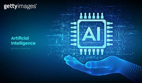 ai artificial intelligence ai icon made with binary code in wireframe