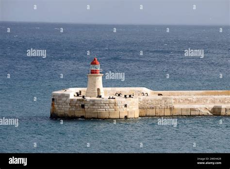 Ricasoli Lighthouse At Valletta In Malta Stock Photo Alamy