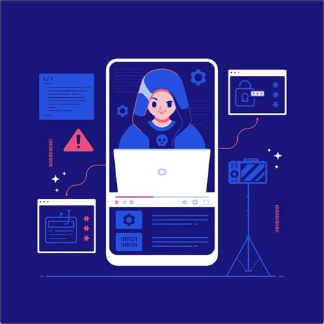 Premium Vector Hacker Character Cybercrime Concept Illustration