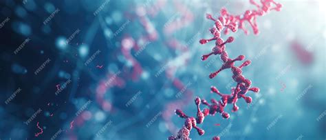 Premium Photo Abstract Dna Helix Structure On Blue Background