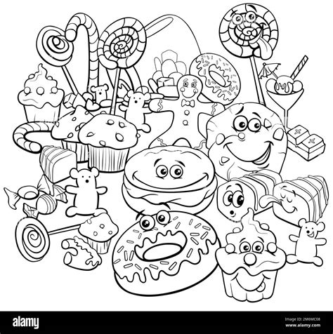 Cartoon Sweets Clipart Black