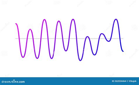 Red Sinusoid Impulse Signal Line Black Curve Sound Wave Voice Or Music Audio Concept