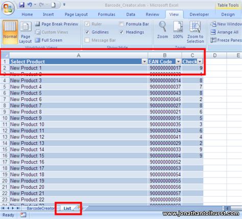 Creating A Simple Ean Barcode Labeller Using Excel Jonathantolhurst