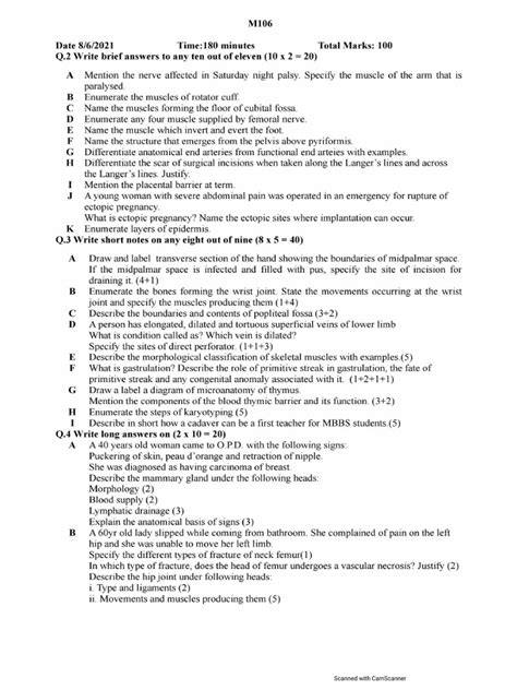 Anatomy All Exam Papers Nair Pdf