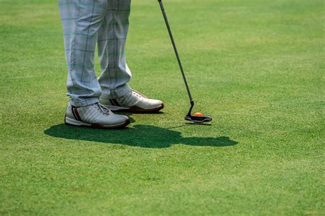 골퍼 컨셉용 골프 코스 그린에 골프볼 그린 잔디 밭 코스에 퍼팅 창의적인 그래픽 디자인의 흐릿한 배경 1에 대한 스톡 사진 및 기타 이미지 Istock