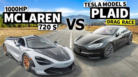 Tesla Plaid Gets Into Crazy Fight With 1000 Hp Mclaren 720s