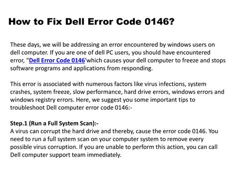 PPT Dell Error Code PowerPoint Presentation Free Download ID