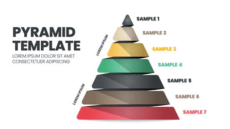 etapas de um modelo de pirâmide ou triangular texto editável são para elementos em um