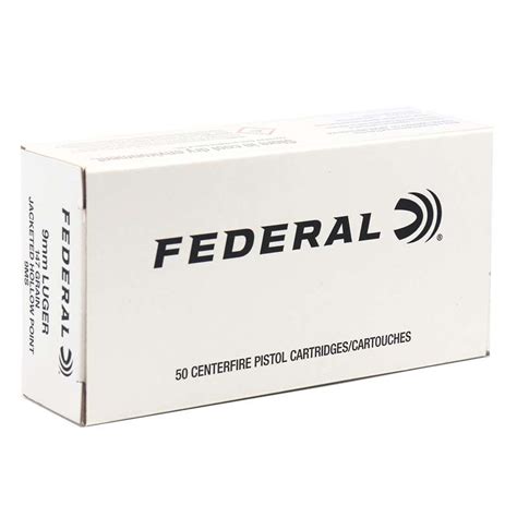 Federal Law Enforcement Mm Luger Ammunition Grain Subsonic Hi Shok Jacketed Hollow Point MS