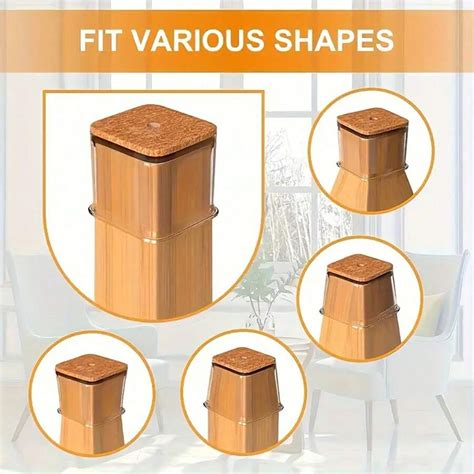 8 16 24pcs Square Chair Leg Protectors Thick TPE Rubber Transparent
